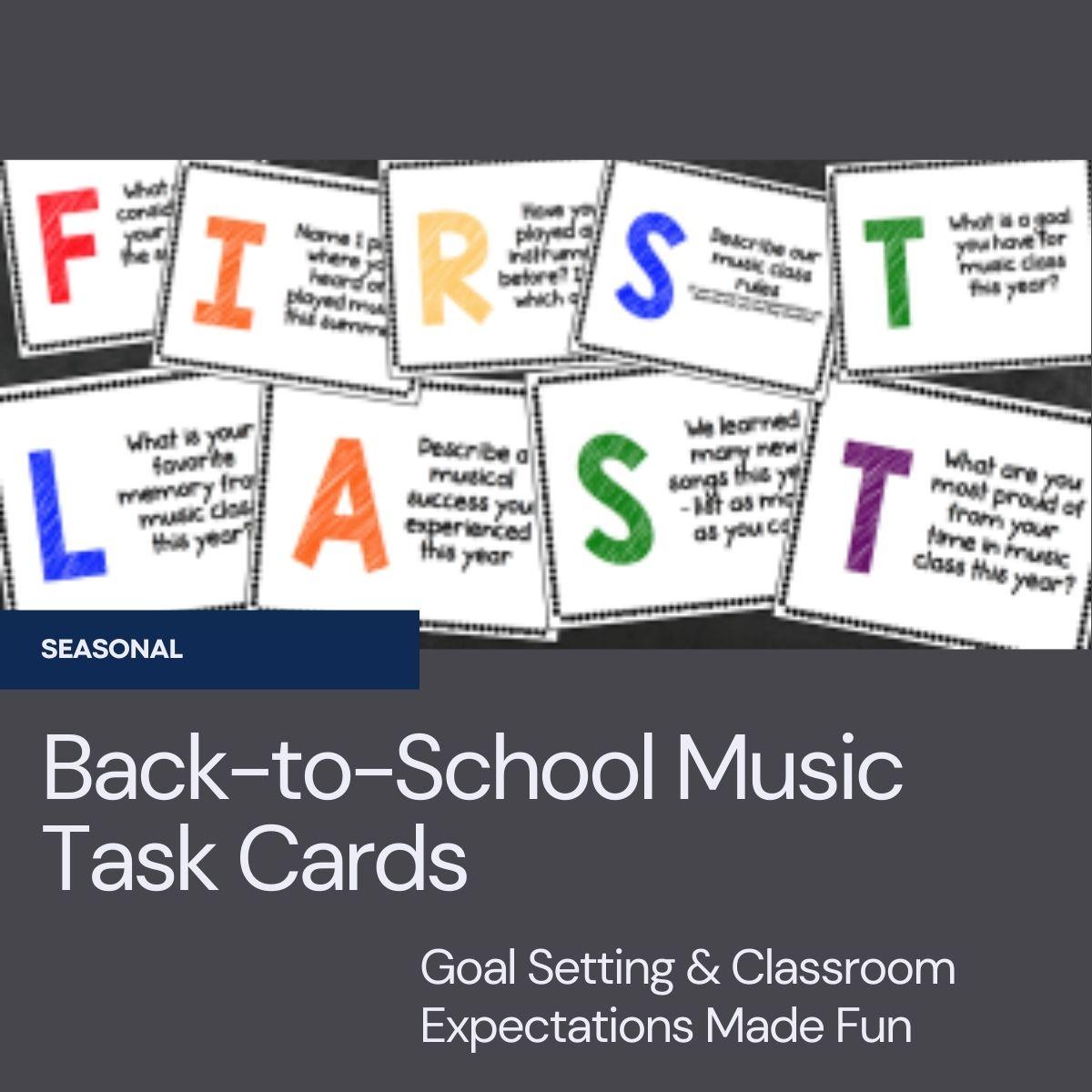 Back-to-School Music Task Cards for Classroom Expectations