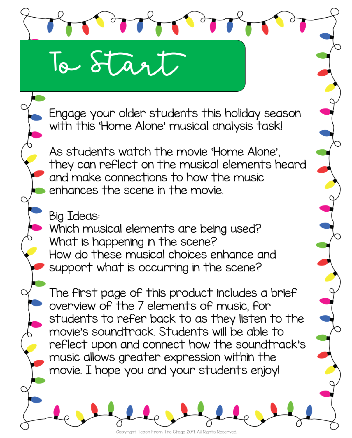Movie Soundtrack Analysis Activity - Teach From The Stage