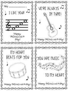 Musical Valentine's Day Printable Cards FREEBIE - Teach From The Stage