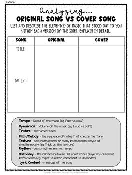 Cover Song Comparison FREEBIE - Teach From The Stage