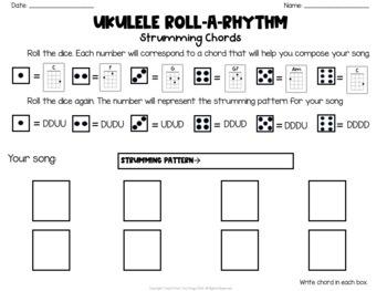 Ukulele Roll-A-Song Music Centre Composition Task FREEBIE - Teach From ...