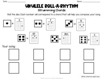 Ukulele Roll-A-Song Music Centre Composition Task FREEBIE - Teach From ...