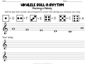 Ukulele Roll-A-Song Music Centre Composition Task FREEBIE - Teach From ...