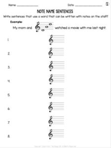 Music Note Name Sentences FREEBIE - Teach From The Stage