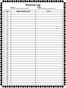 Music Practice Log - Teach From The Stage