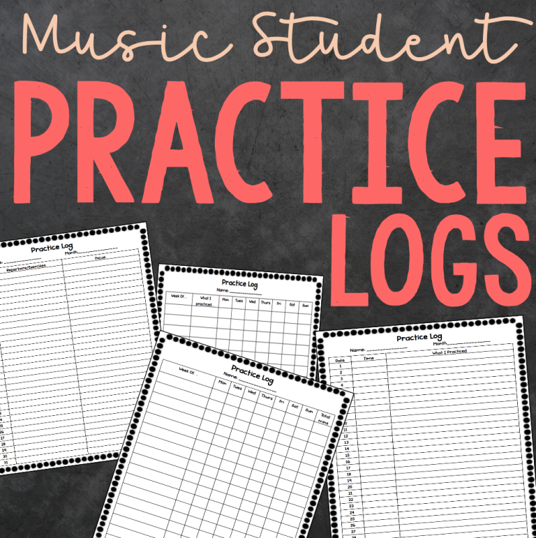 Music Practice Log - Teach From The Stage