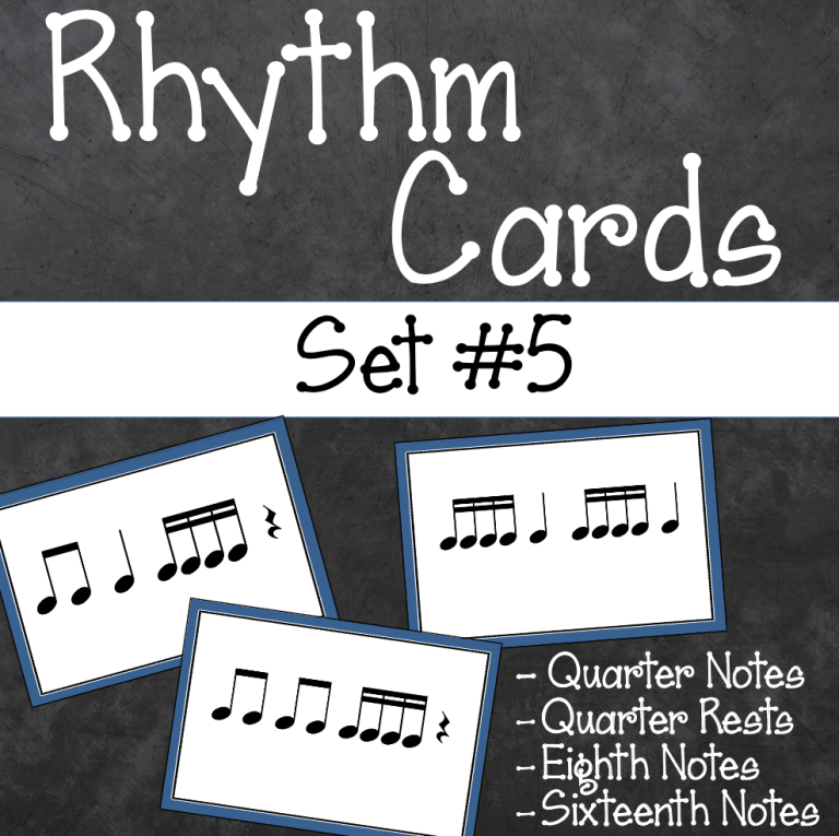 Rhythm Reading Cards Set #5 - Teach From The Stage