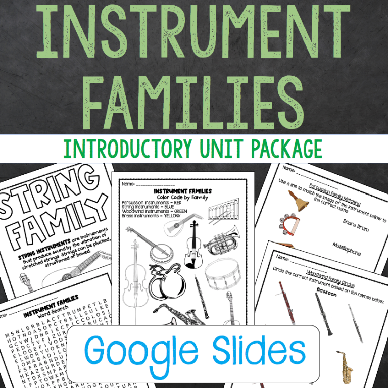 Instrument Families Introduction Unit - Teach From The Stage