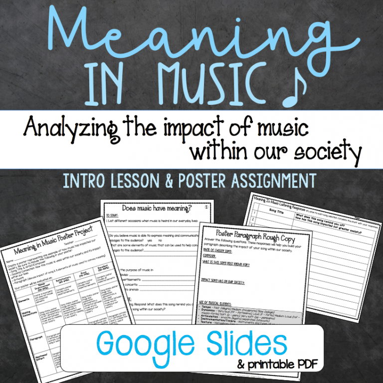Meaning in Music Lesson & Assignment - Teach From The Stage