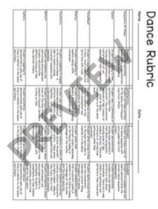 General Dance Rubric and Student Self-Assessment - Teach From The Stage