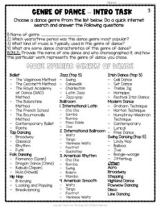 Genres of Dance - Intro Lesson and Digital Project - Teach From The Stage