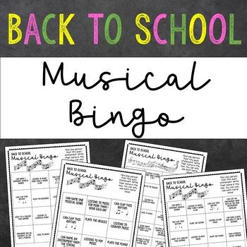Musical Bingo Card - Back To School - Teach From The Stage