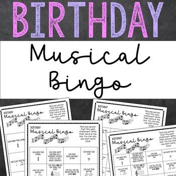 Musical Bingo Card - Birthday - Teach From The Stage