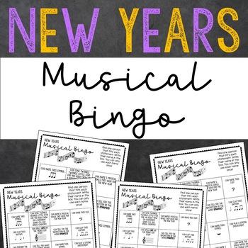 Musical Bingo Card - New Years - Teach From The Stage