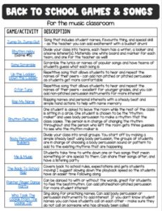 Back To School Activities and Songs for the Music Classroom - Teach ...