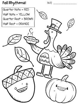 Fall Music Coloring Sheet - Teach From The Stage