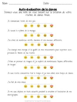 General Dance Rubric and Student Self-Assessment FRENCH VERSION - Teach ...