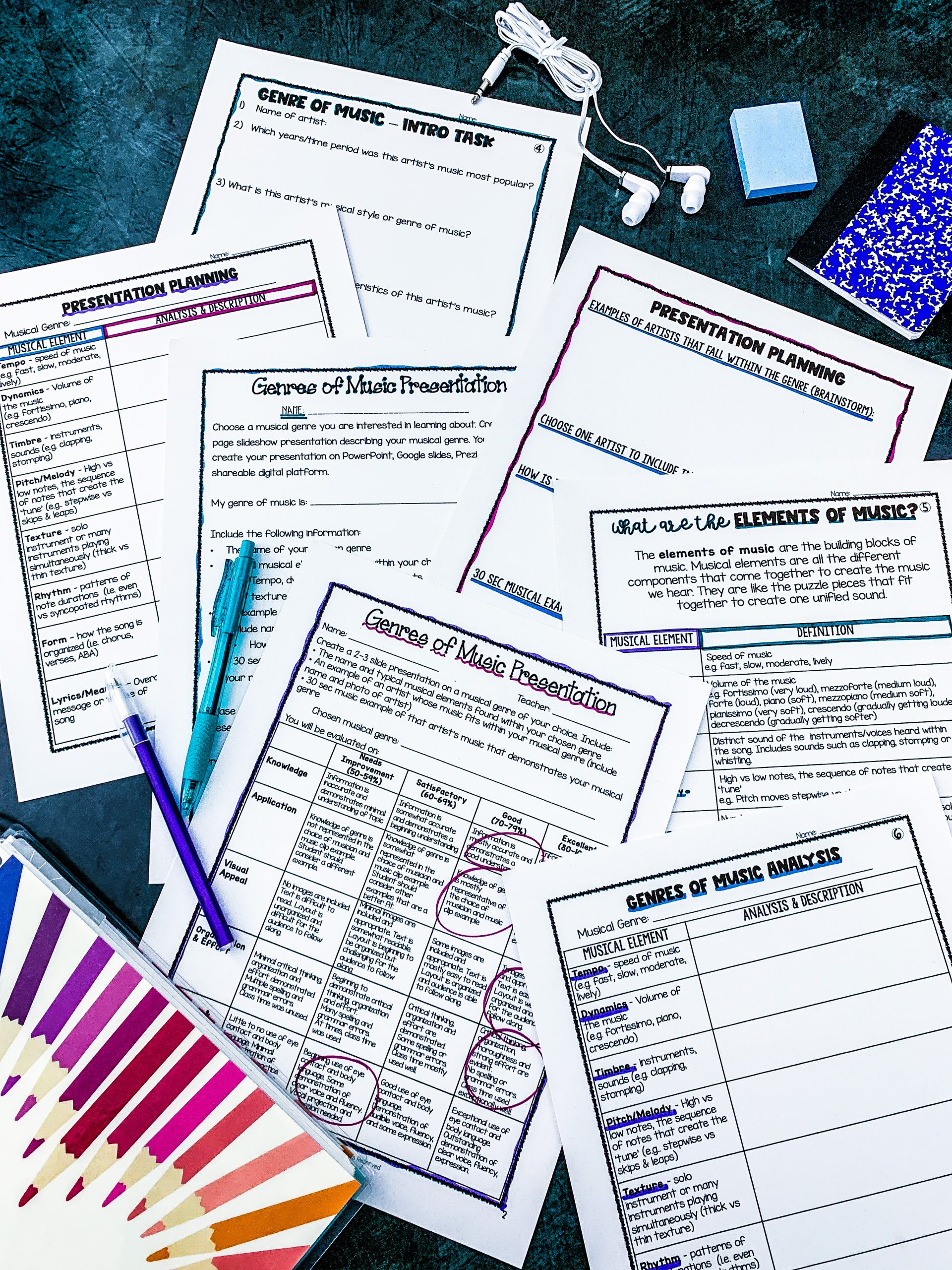 Genres of Music Lesson & Project – Engaging & Ready-to-Use!