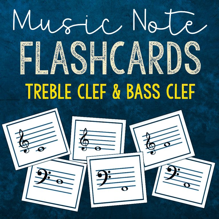 Treble & Bass Clef Printable Music Note Flashcards