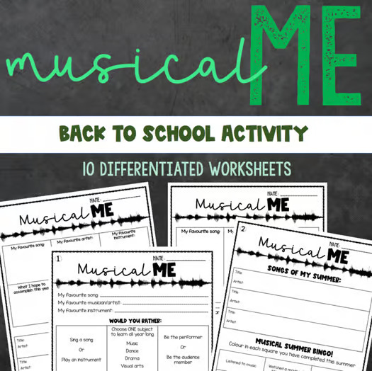 Start Your Year Right with 'Musical Me' Worksheets - Teach From The Stage