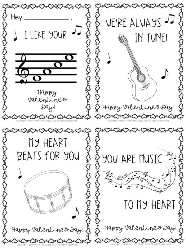 Free Printable Music-Themed Valentine’s Day Cards