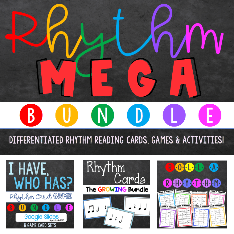 Printable Rhythm Reading Cards for Music Class